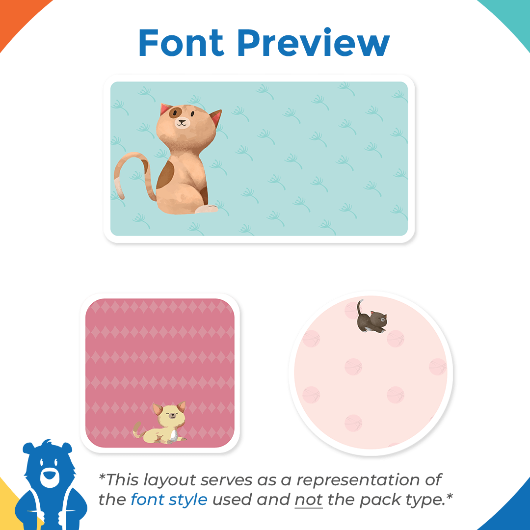 Camp and Kindergarten Starter Label Pack - Kittens – School and Camp Labels