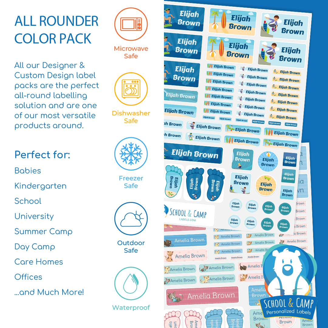 Camp and Kindergarten Starter Label Pack - Construction – School and ...