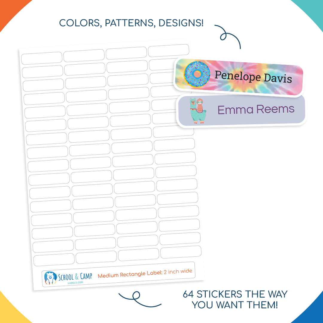 Medium Rectangle Labels - Design Your Own – School and Camp Labels